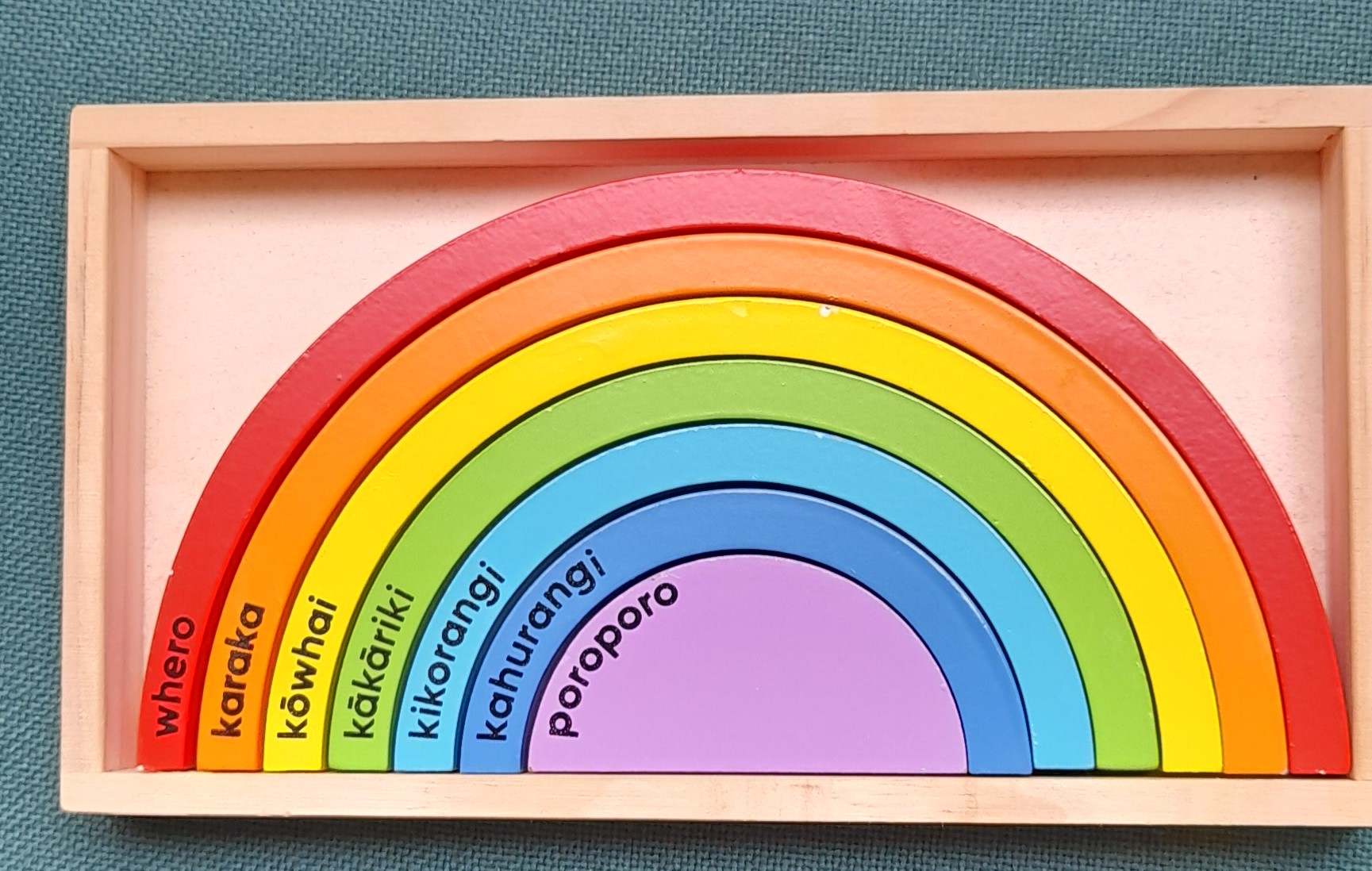 wooden rainbow puzzle