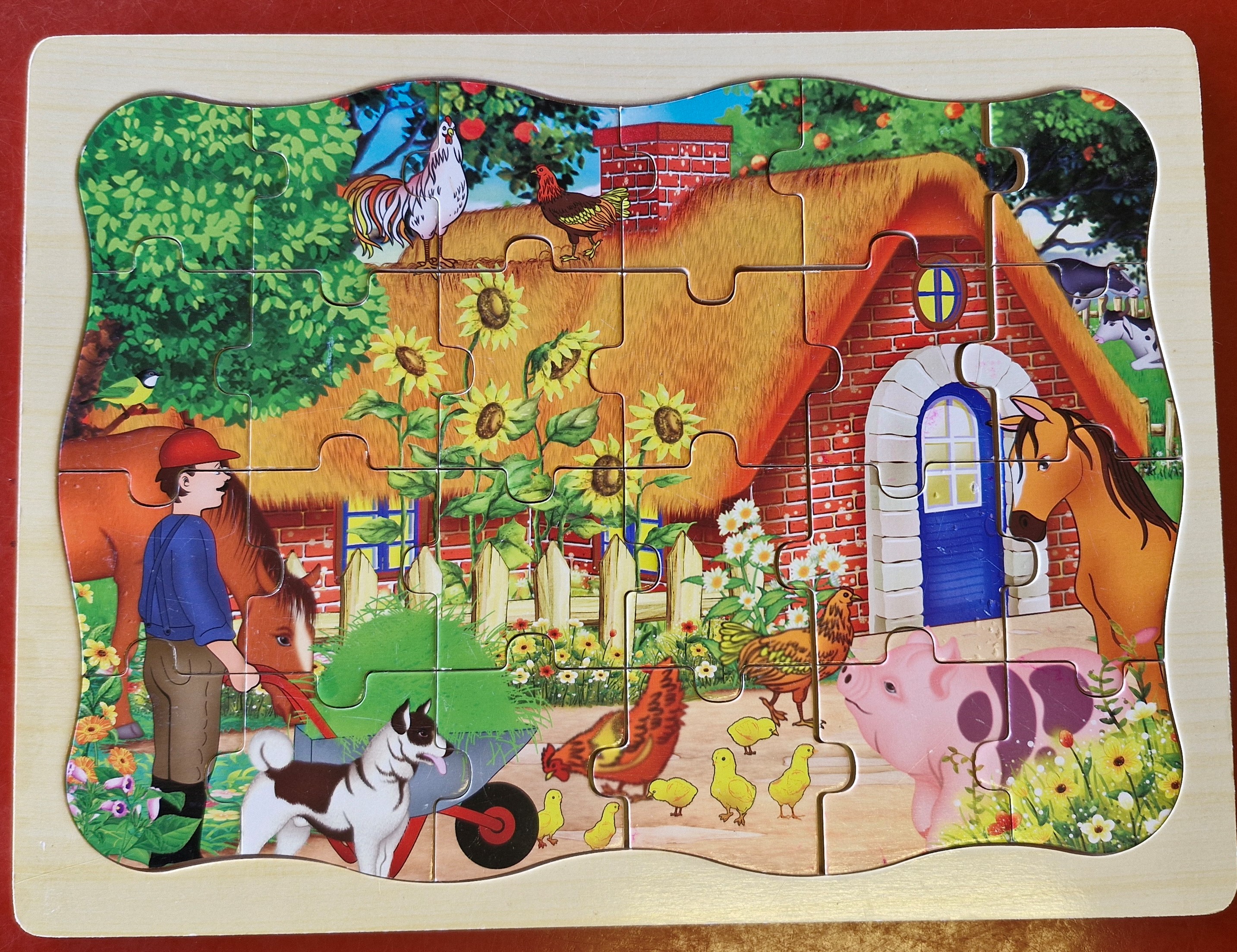 Wooden farm puzzle